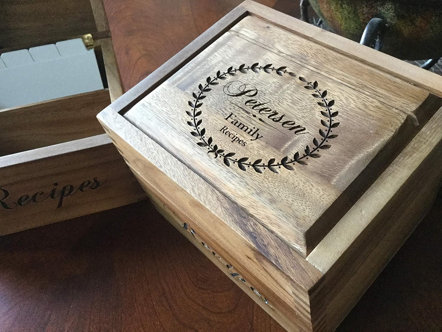 Personalized Wood Recipe Box - Banana-breads.com