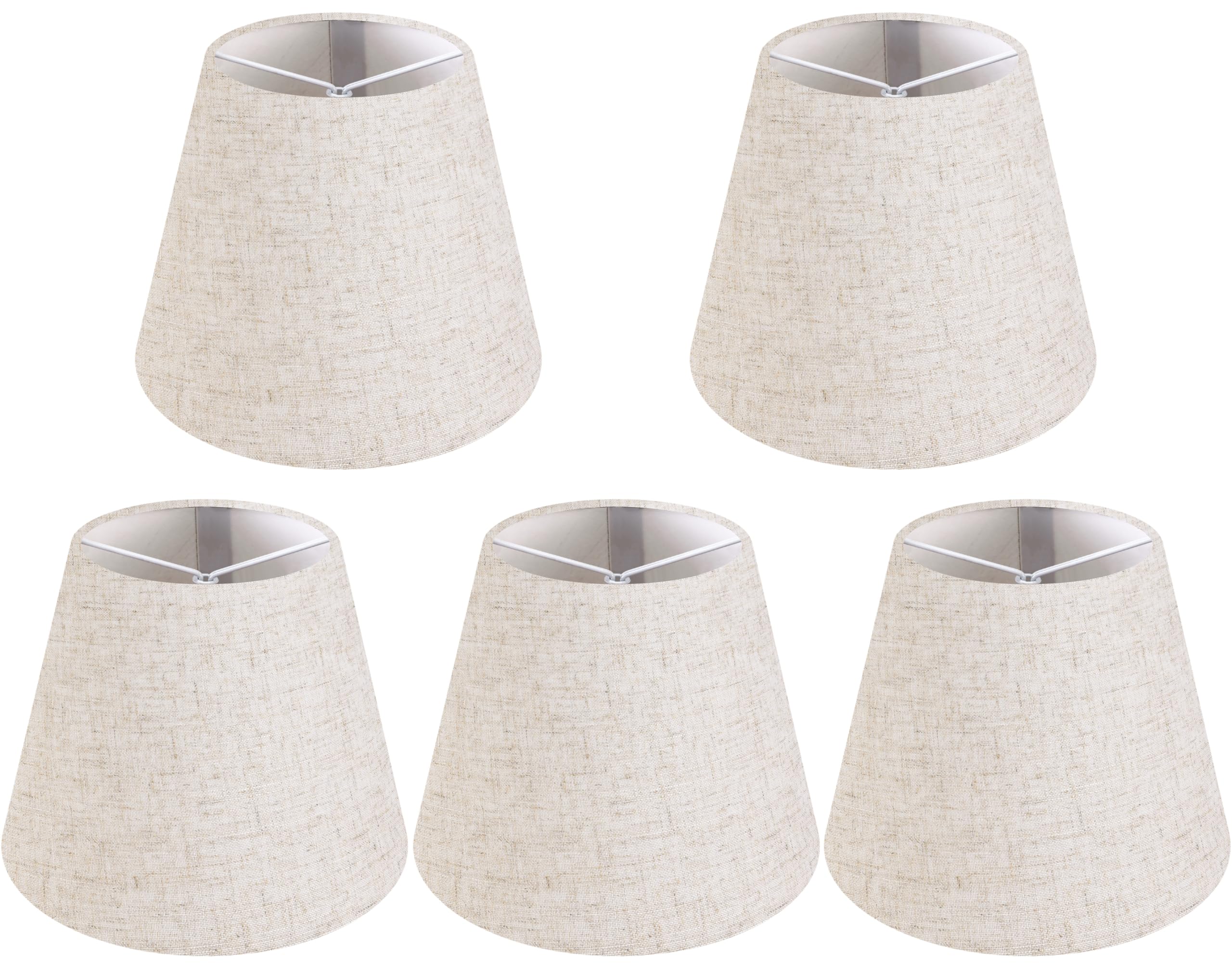 GO&SO Natural Linen Mini Lamp Shades for Chandelier,Clip on Lamp Shade ...