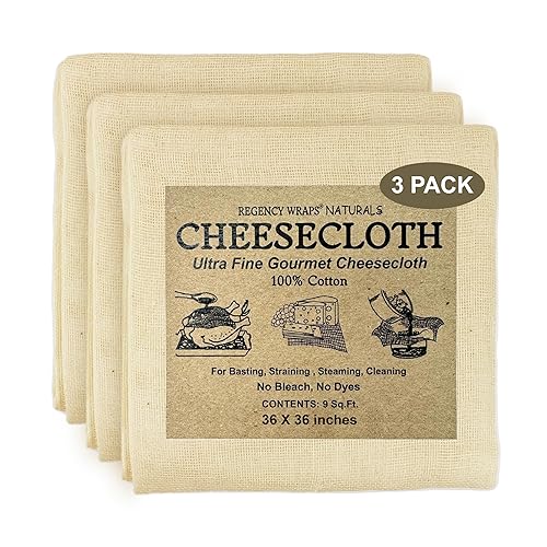 Regency Wraps 100% Cotton Ultra Fine Natural Cheese Cloth, 27 sq.ft 36 ...