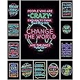 Amazon.com: 12 Motivational Posters - Neon Sign Style Wall Art ...