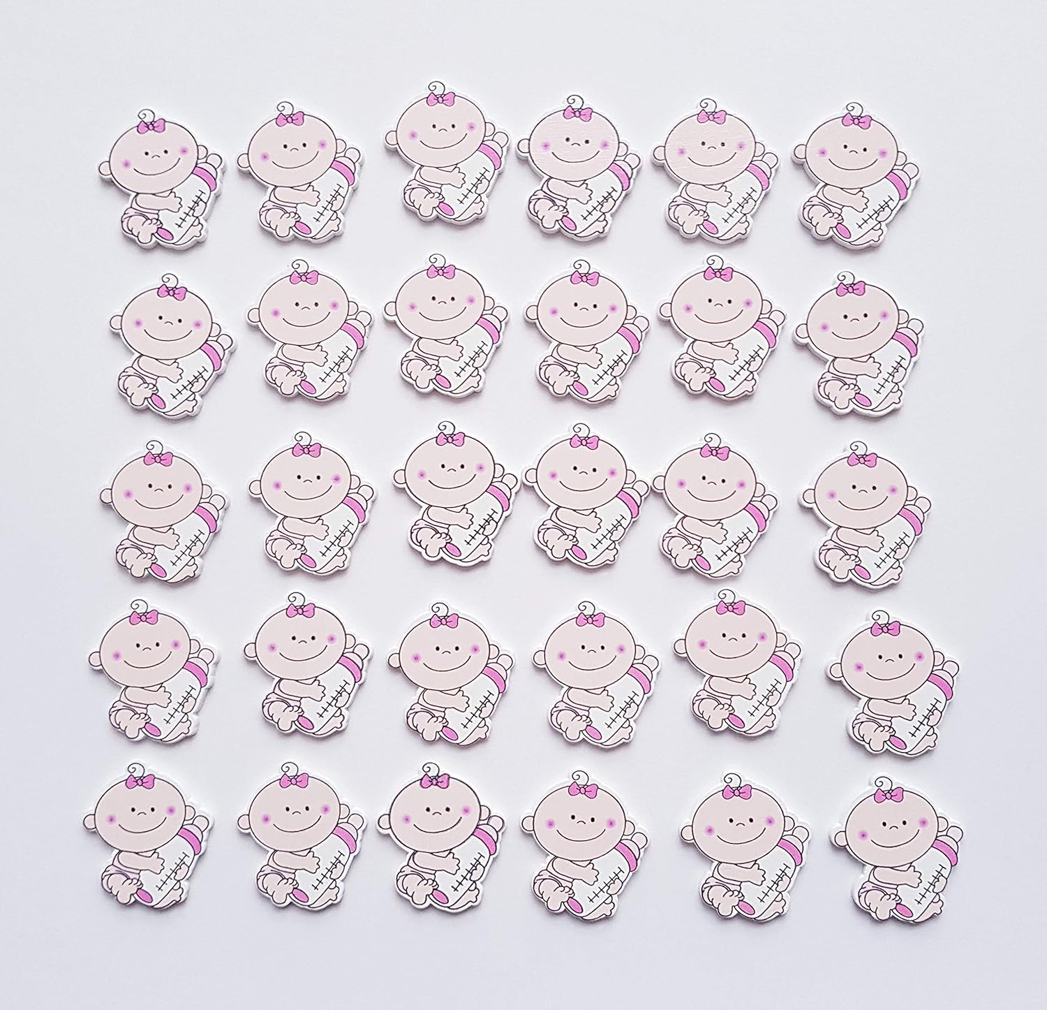 edelkern Streudeko Holz Baby 30 x Mädchen | Süße Dekoration für Babypartys, Taufen und ...