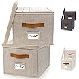 Amazon.com: ZICOTO Decorative File Organizer Box Set of 2 - Collapsible ...