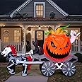 Amazon.com: Joiedomi 8 Ft Long Halloween Inflatables Pumpkin Carriage ...