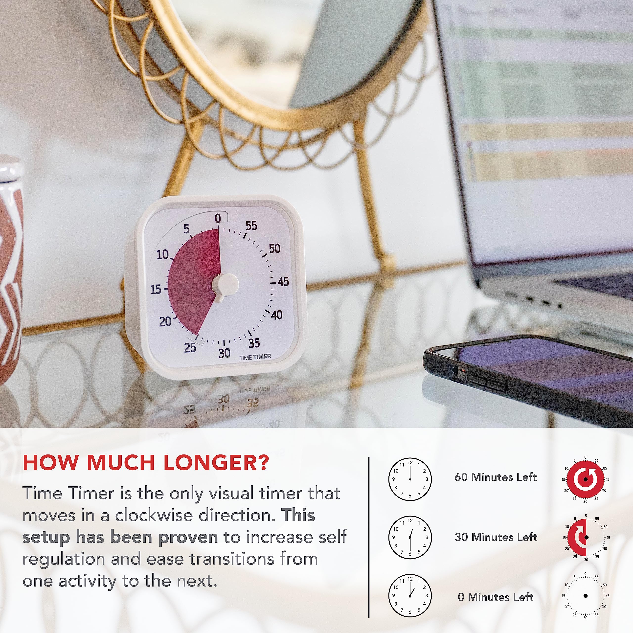 Mua Home MOD — 60 Minute Kids Visual Timer Home Edition — For Homeschool Supplies Study Tool ...