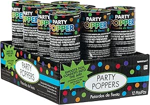 Amazon.com: Amscan Party Poppers, 4", 12 Ct., Multicolor - : Home & Kitchen