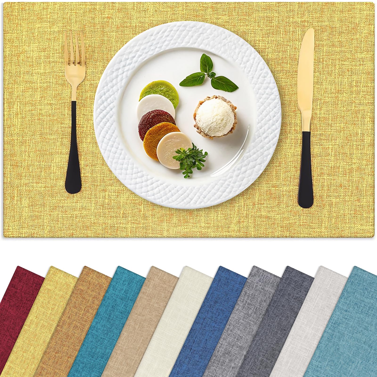 Homaxy Cloths Placemats for Dining Table Set of 6, Heat Resistant ...