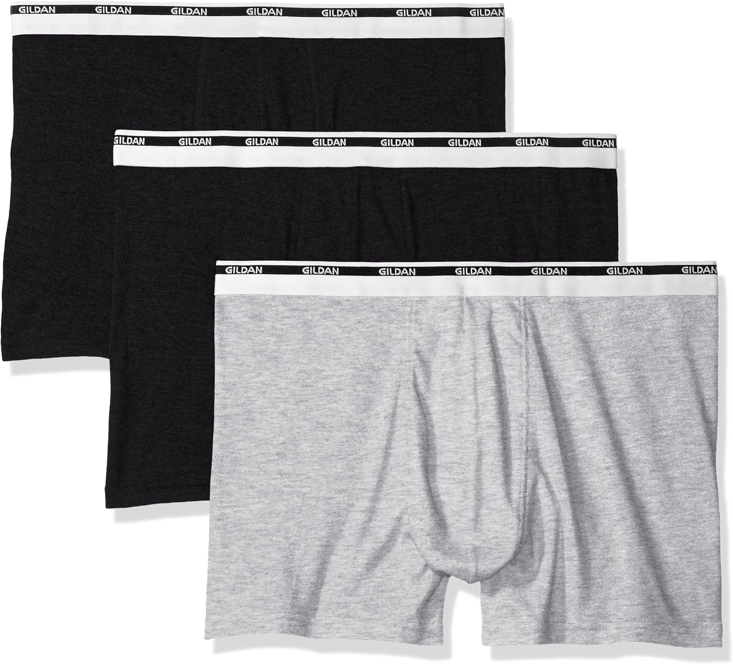 Gildan Men's 3-Pack Trunk Brief-Big Sizes, Black/Sport Grey, XX-Large ...
