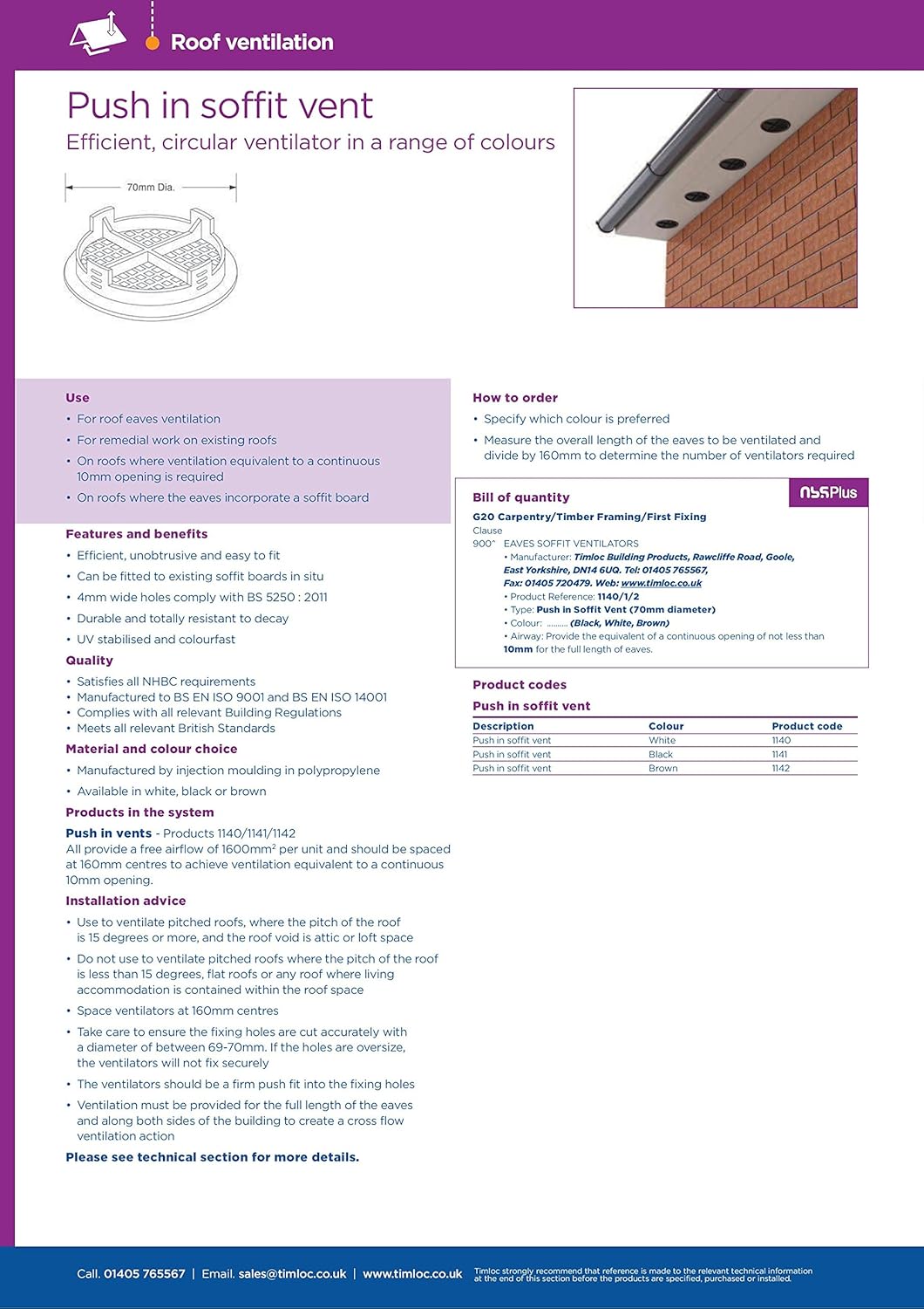 Timloc 1140 White Pack of 10 Push-in Soffit Vents – BigaMart