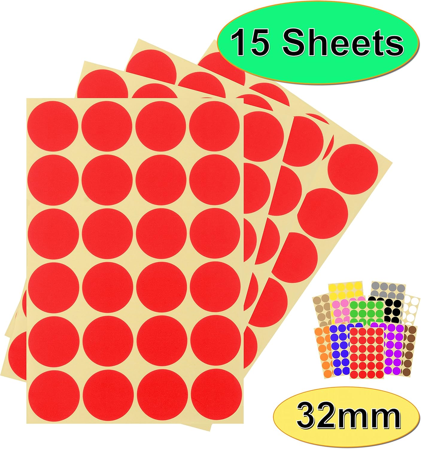 Best-Selling 360 x 32mm Runde farbige leicht abziehbare selbstklebende ...