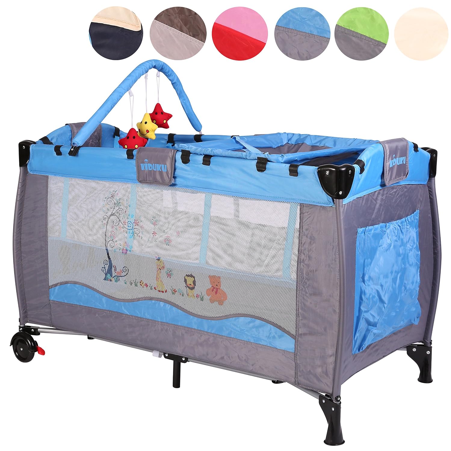 Foldable Playpen With Door KIDUKU XXL Wooden Baby Playpen - 8-Panel ...