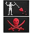 Amazon.com: Bluyellow 2Pcs Jolly Roger & Blackbeard Edward Teach Patch ...