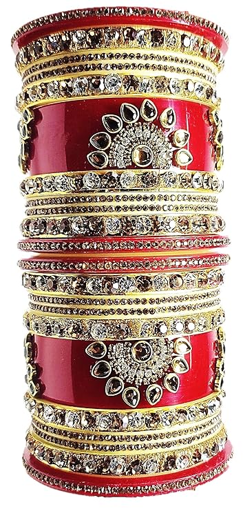 Buy Choodi kangan Rajasthani bridal kundan chuda Red (2.4, kundan chuda ...