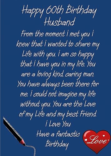 Husband 60th Birthday Birthday Card Amazon co uk Kitchen Home