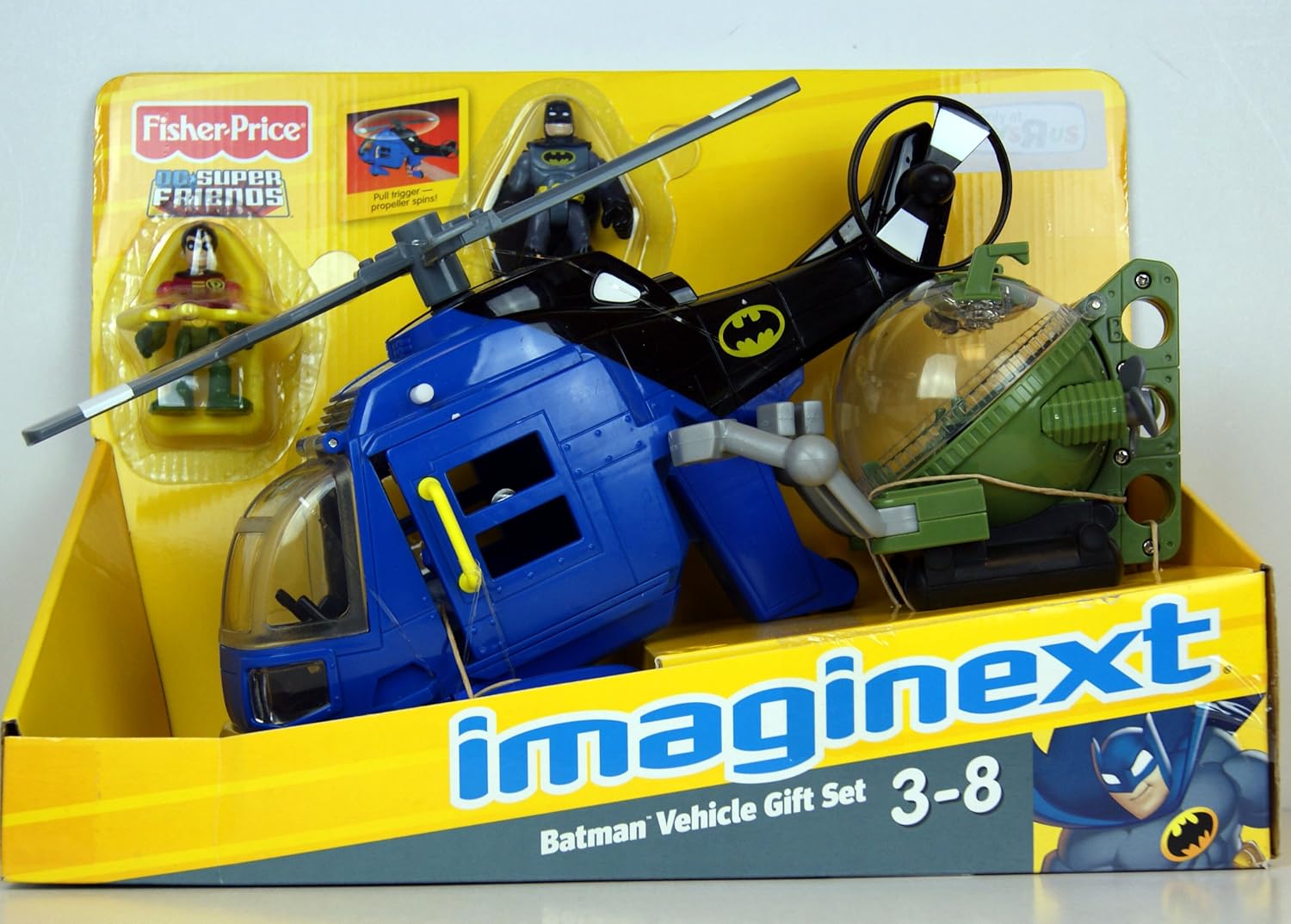 Imaginext Batman Helicopter Gift Set, Includes Batman and Robin figures ...