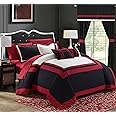 Chic Home Ritz 20 Piece Comforter Set Color Block Bed in a Bag with ...