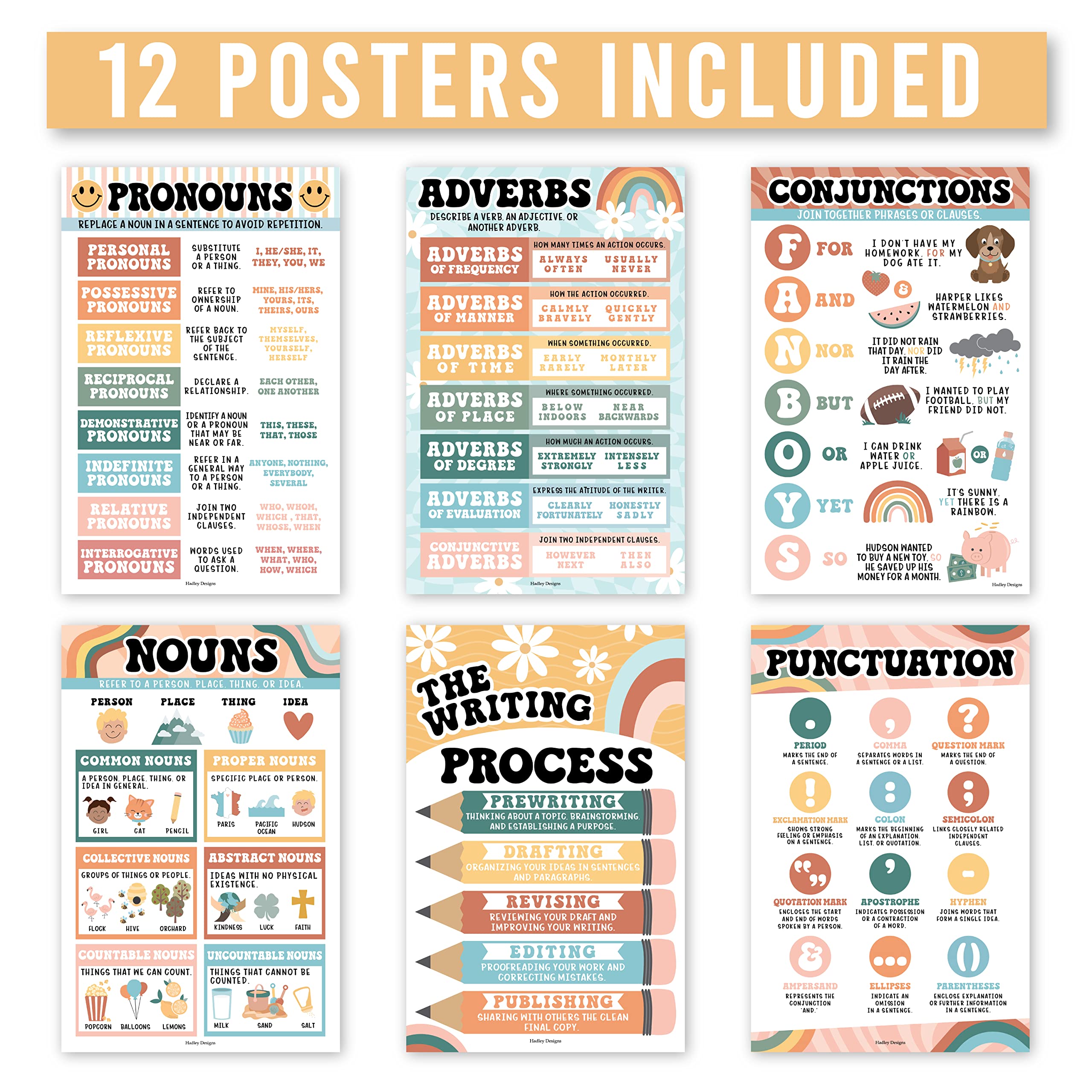 Mua Hadley Designs Hadley Designs Parts Of Speech Posters For Classroom ...