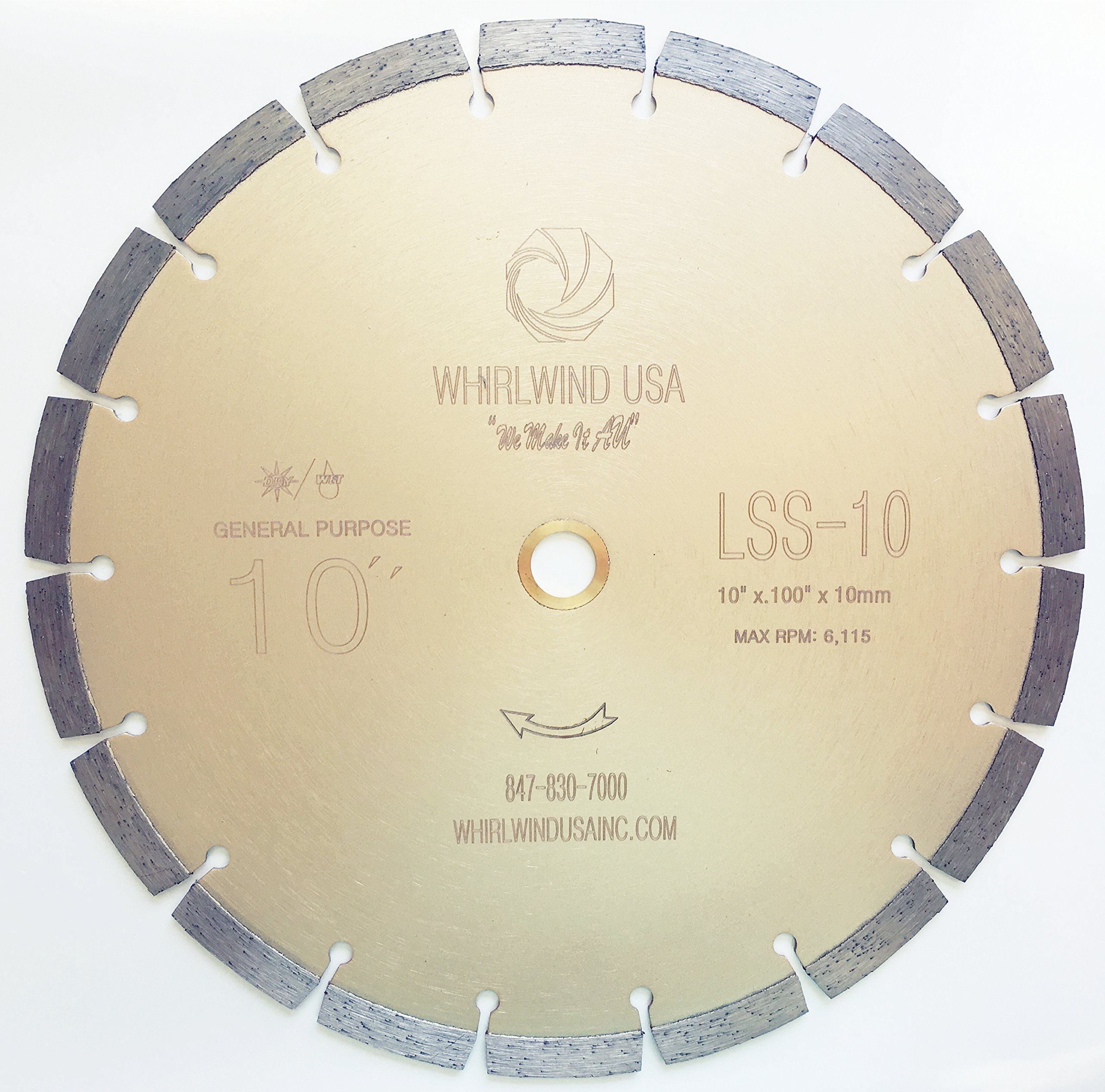 Whirlwind USA LSS 10 Diamond Saw Blades 10 Inch,General Purpose Power ...
