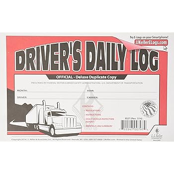 Amazon.com : JJ. Keller-2-In-1 Driver's Daily Log Book with Detailed ...