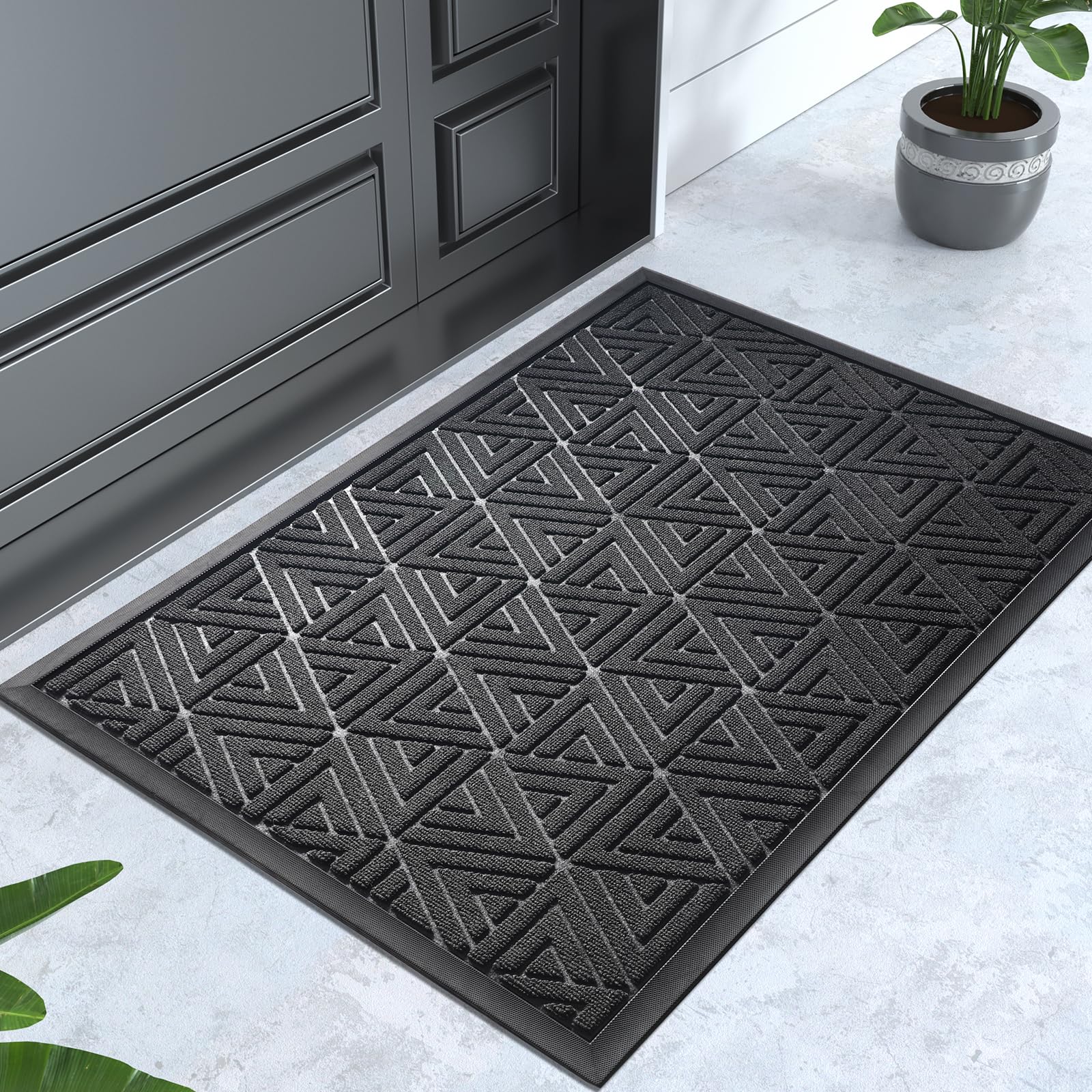 Yimobra Door Mat Outdoor Entrance, Heavy Duty Durable Front Welcome ...