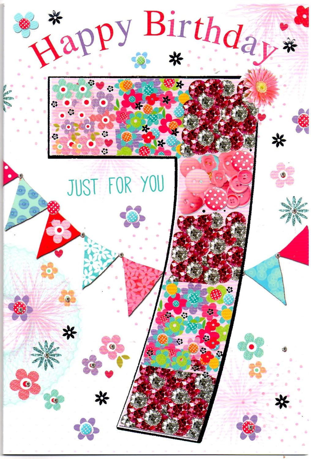 Birthday Card for Seven (7) Year Old Girl - Free 1st Class Post (UK ...