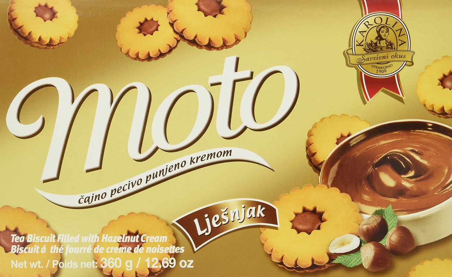 Karolina Moto Haselnuss Keks mit Füllung, 2er Pack (2 x 360 g): Amazon ...