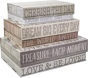 Amazon.com: Tri-Coastal Design Decorative Nesting Storage Boxes with ...