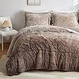 Amazon.com: Wajade Plush Shaggy Ombre Coffee Comforter Set, 3 Pieces ...