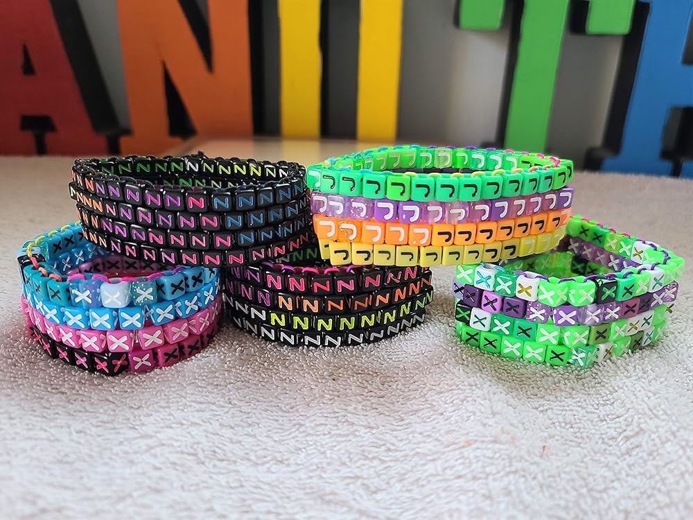 Amazon.com: Letter Kandi Cuff PLUR Festival Trading: Handmade