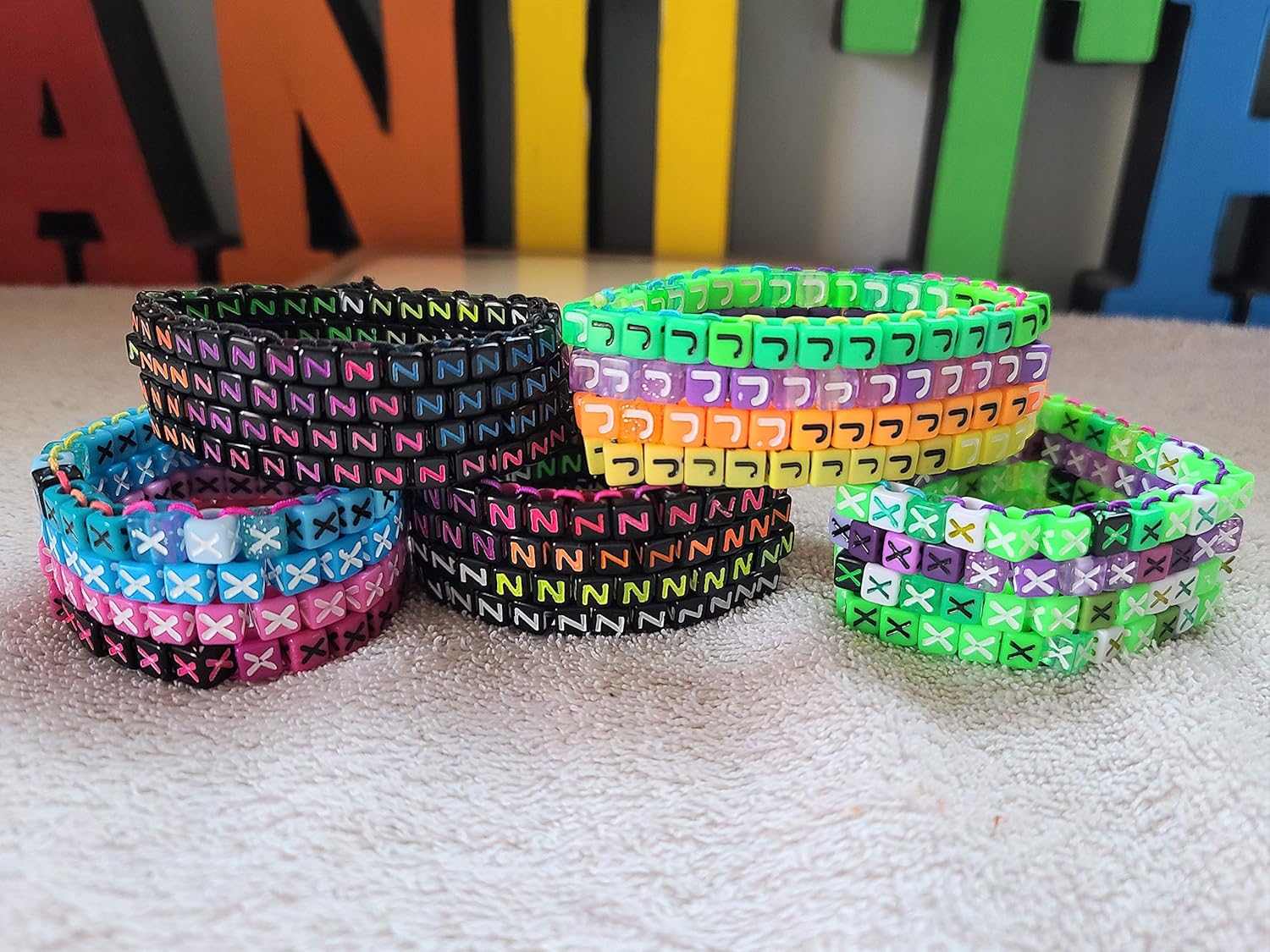 Amazon.com: Letter Kandi Cuff PLUR Festival Trading: Handmade