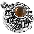 Amazon.com: Sterling Silver Pressed Baltic Amber Poison Locket Pendant ...