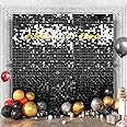 Amazon.com : SHIMMERHOO Black Shimmer Wall Backdrop Panels Square ...