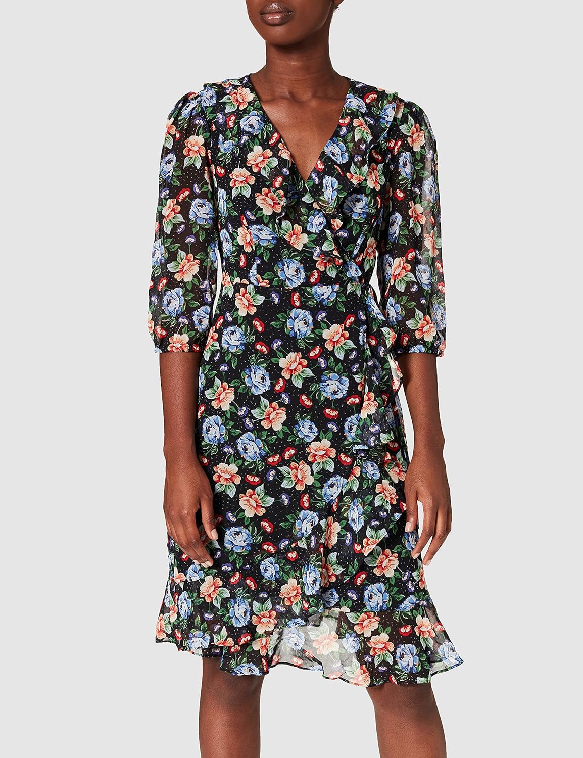 Amazon.com: Amazon Brand - Truth & Fable Women's Midi Chiffon Wrap ...