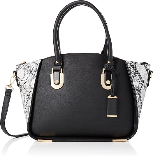 New Look Women's Wallis Wing Top-Handle Bag Black (Black Pattern), One ...