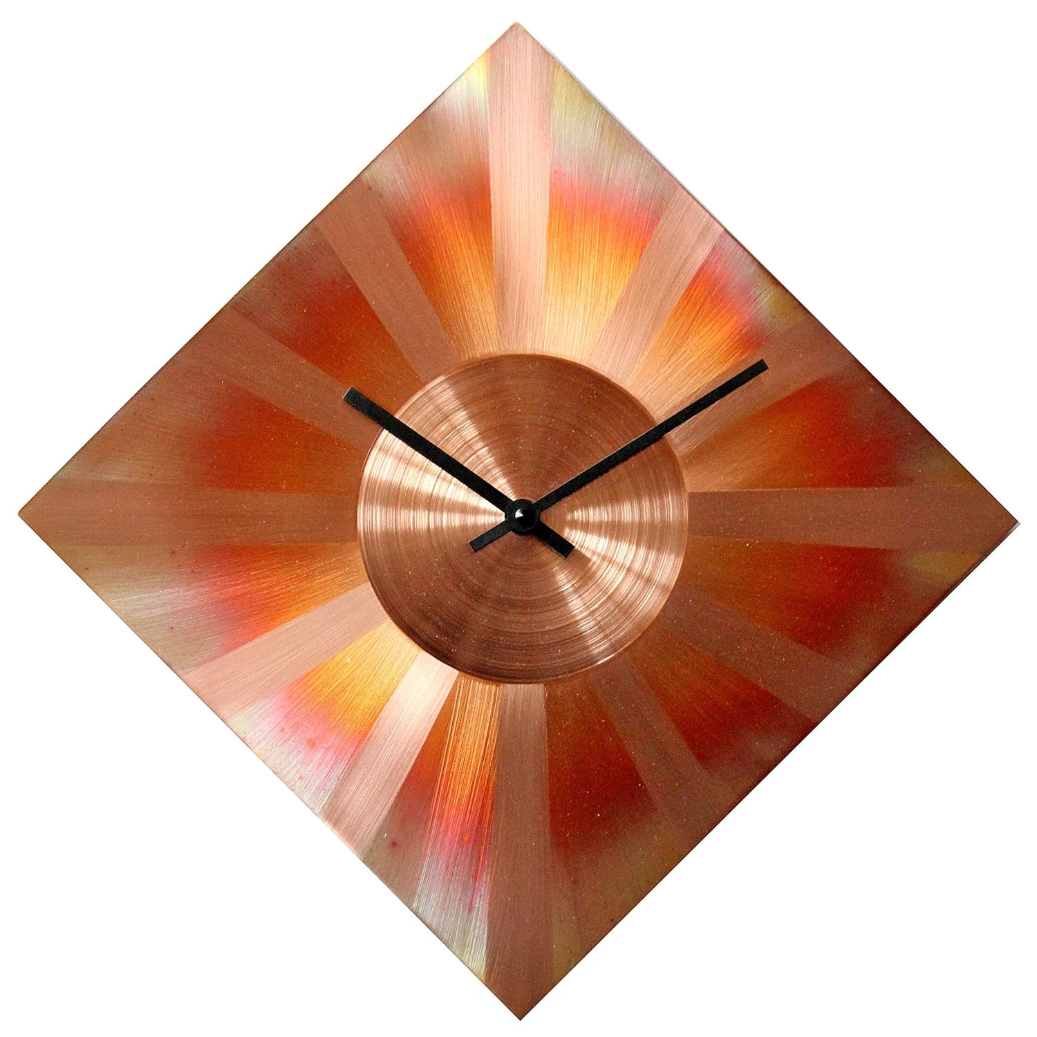 Amazon.com: Sunny Copper Diamond Rhombus Wall Clock 17-inch - Silent ...