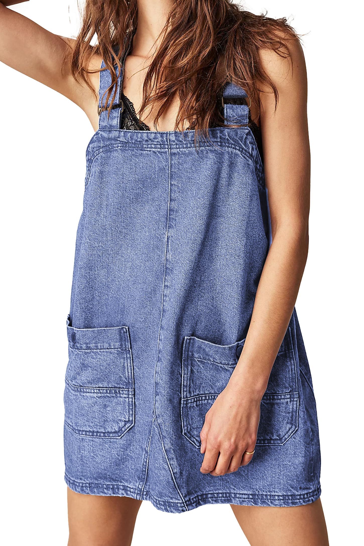 Jumppmile Womens Denim Overalls Short Casual Summer Loose Bib Rompers ...