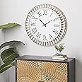 Amazon.com: Deco 79 Wood Decorative Clock - Beaded Wall Clock for Home ...