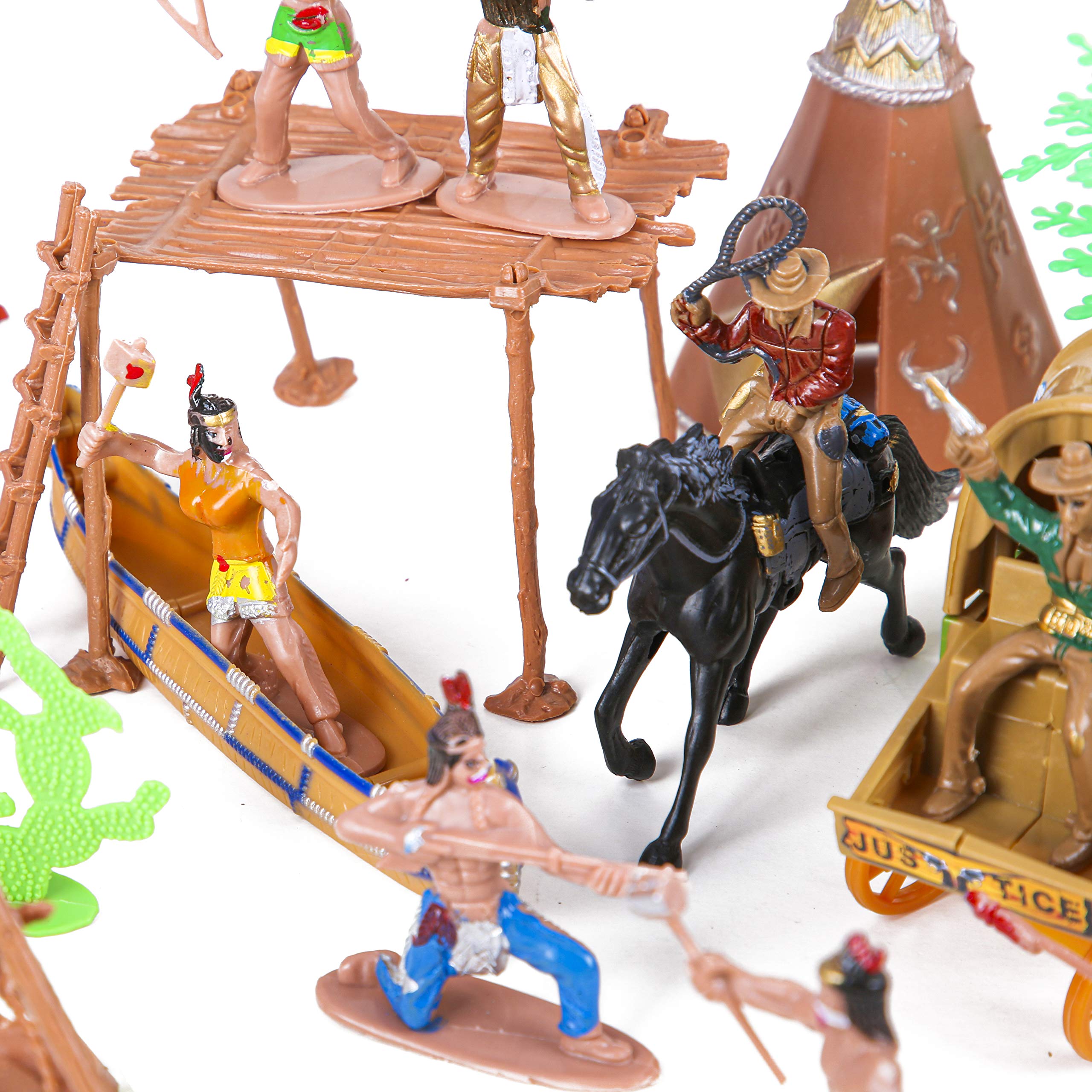 Mua PROLOSO 56 Pcs Cowboys & Indians Figure Playset Toy Native American ...
