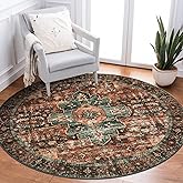 Amazon.com: PureCozy Brown Round Area Rug 3ft Entryway 3x3 Circle ...