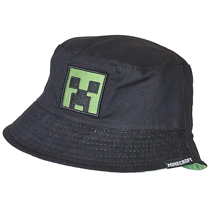 Minecraft Hat, Boys Sun Hat With Embroidered Creeper Design, Kids And ...