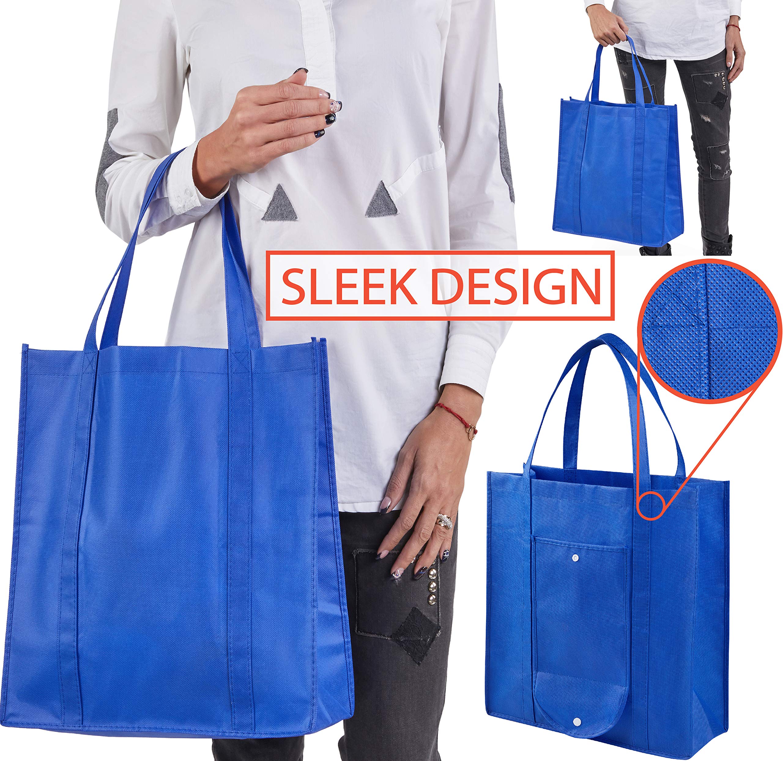 Mua CLEVERFECT Grocery Bags Reusable Foldable for Shopping (set of 5 ...