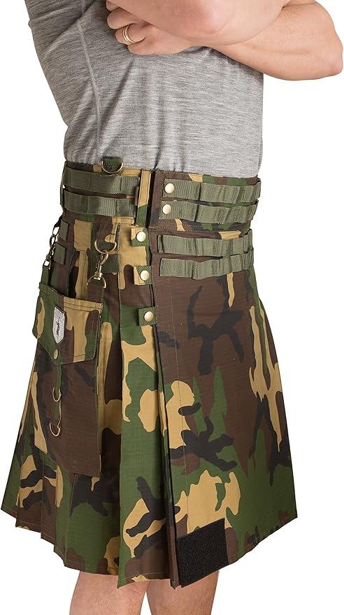 Damn Near Kilt 'Em Men's Tactical Kilt XX-Large Woodland Camo: Amazon ...