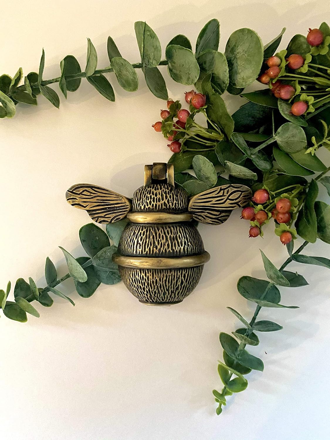Brass Bee Door Knocker – Heritage Brass Finish – Solid Brass Bumble Bee ...