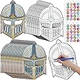 Amazon.com: Blueweenly 24 Pack Color Your Own Knight Mask Craft Kit DIY ...