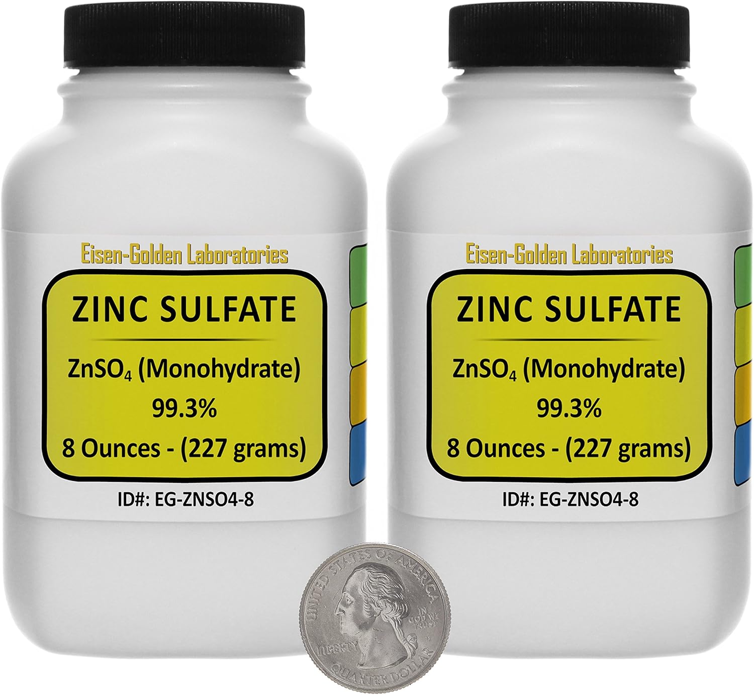 Amazon.com: Zinc Sulfate [ZnSO4] 99.3% ACS Grade Powder 1 Lb in Two ...