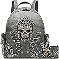 Amazon.com: Sugar Skull Punk Art Rivet Stud Biker Purse Women Fashion ...