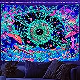Amazon.com: Uspring Blacklight Burning Sun Tapestry UV Reactive Sunset ...