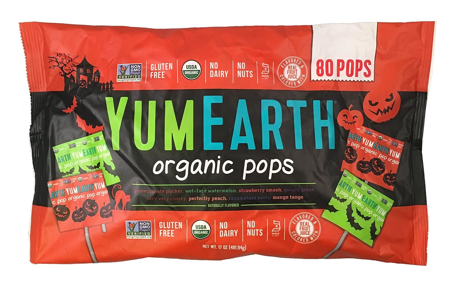 Amazon.com : YUM EARTH Organic Pops 80 Non GMO Dairy, Gluten and Nut ...