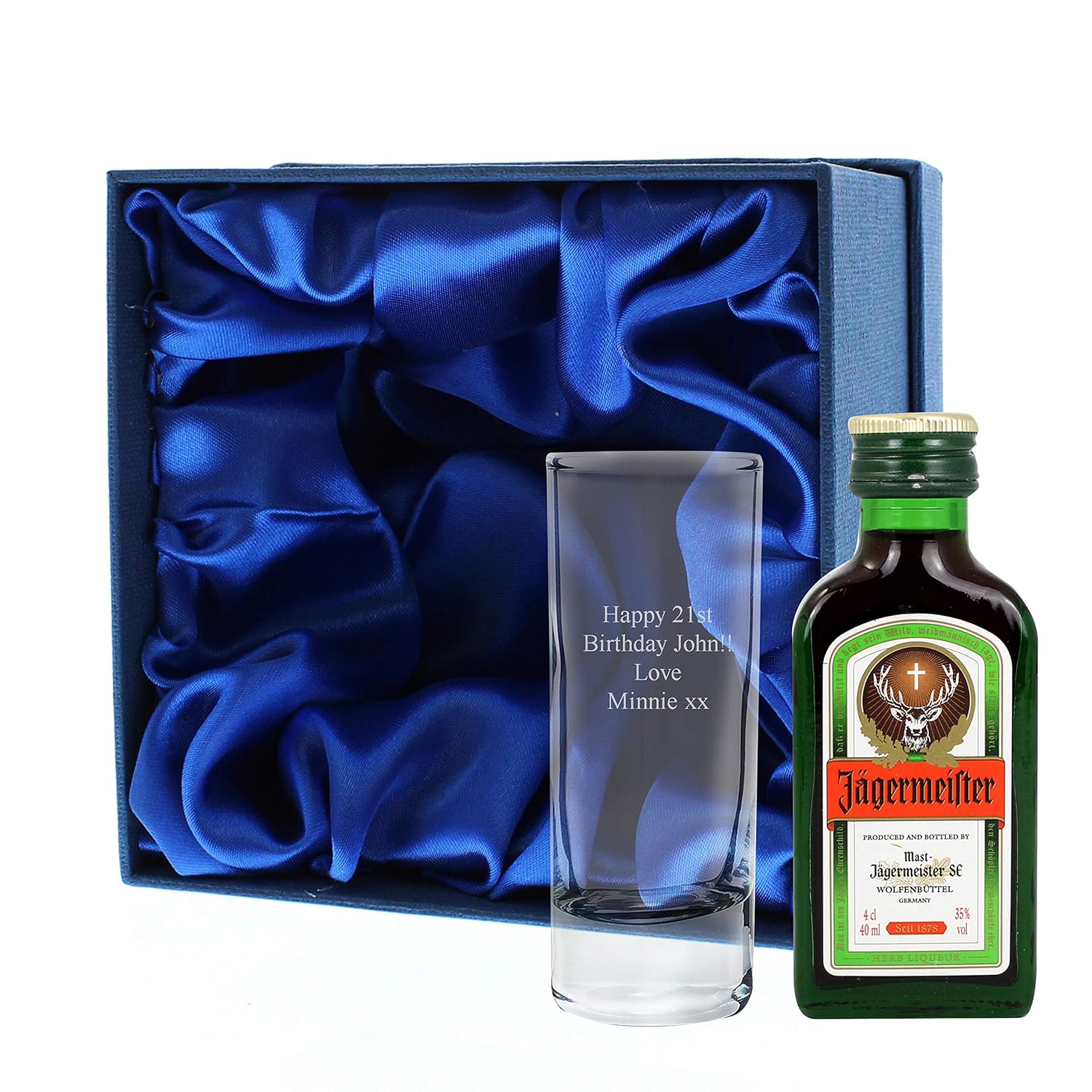 Custom Engraved Shot glass and Jagermeister Gift Set: Amazon.co.uk: Grocery