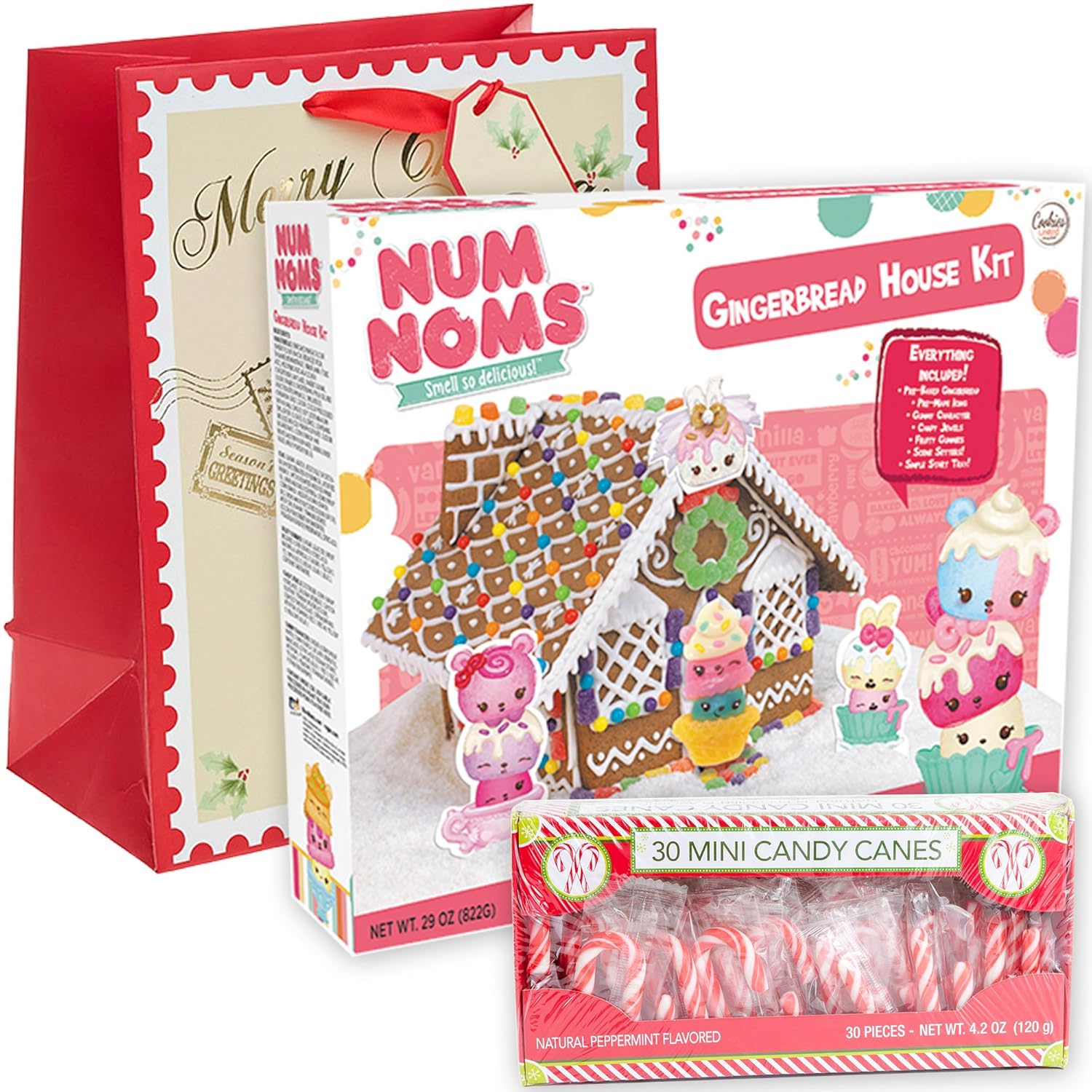 Amazon.com : Num Noms Gingerbread House Kit Pre-baked + Pack of 30 Mini ...