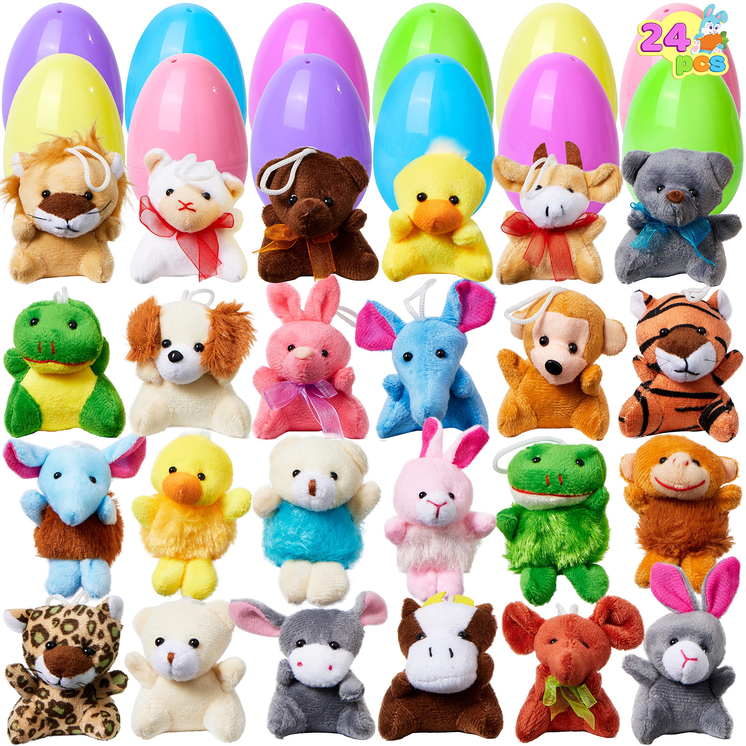 JOYIN Prefilled Easter Eggs of Mini Stuffed Animal Plush Toys Baster ...